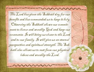 YW September: Why are we commanded to keep the Sabbath day holy?